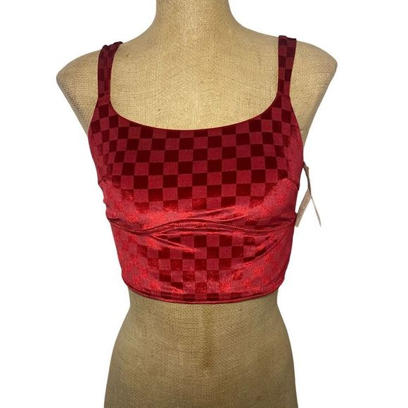 Colsie | Tops | Colsiecheckered Red Velvet Brami | Poshmark
